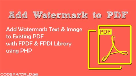 add watermark to existing pdf using php youtube