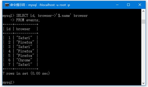 mysql json类型 mysql教程