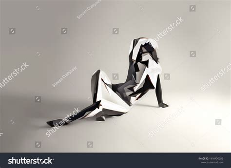 裸の女性が床に伏せた抽象的な絵のイラスト素材 1916430056 Shutterstock