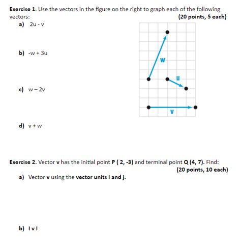 solved vectors exercise 1 use the vectors in the figure on