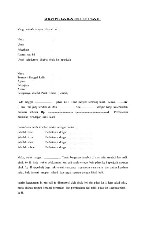 Contoh Surat Jual Beli