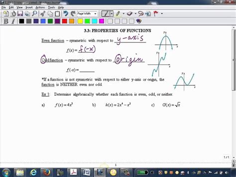 properties of functions even and odd youtube