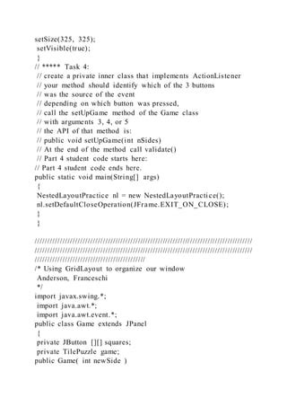 TilePUzzle Class Anderson Franceschi Public Class TilePu Docx Free