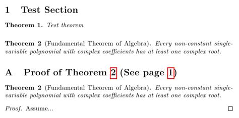 [tex latex] how to reference in appendix a theorem given in the body math solves everything
