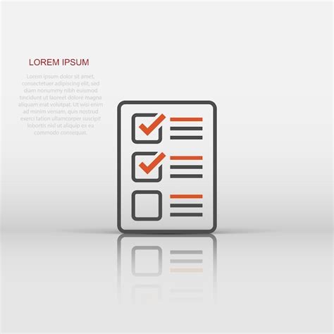 Premium Vector Checklist Document Sign Icon In Flat Style Survey