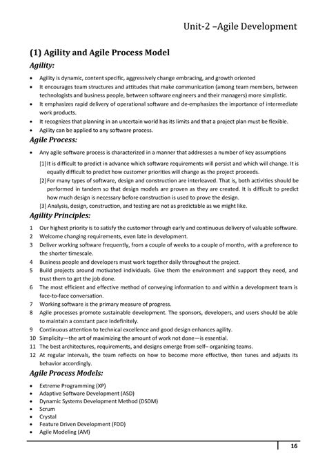 3150711 software engineering notes pdf unit 2 1 agility and agile process model agility
