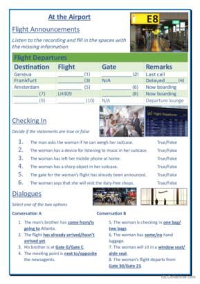 20 Travel General Listening Comprehension Listening Compre