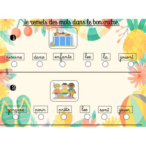 L été remettre les mots dans l ordre P2