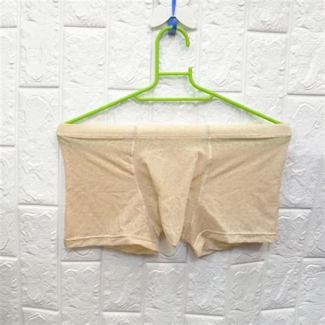 Boxer Men Underwear Ice Silk Sexy Mens Elephant Boxers Penis Pouch Shorts Breathable Panties