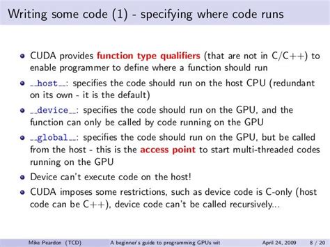 a beginner s guide to programming gpus with cuda