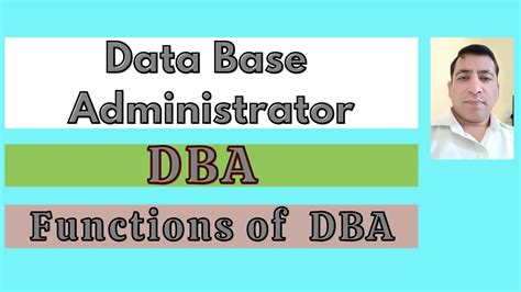 Data Base Administrator DBA Functions Of DBA Hindi YouTube
