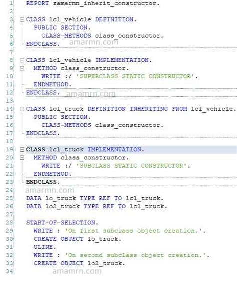 Object Oriented ABAP Constructor Inheritance Amarmn