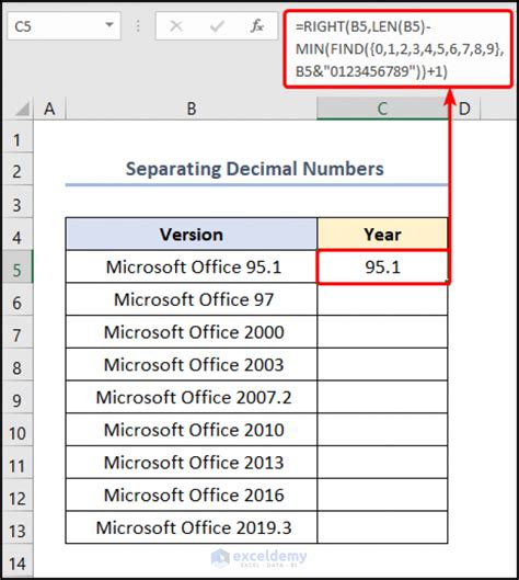 how to separate numbers using formula in excel 5 ways