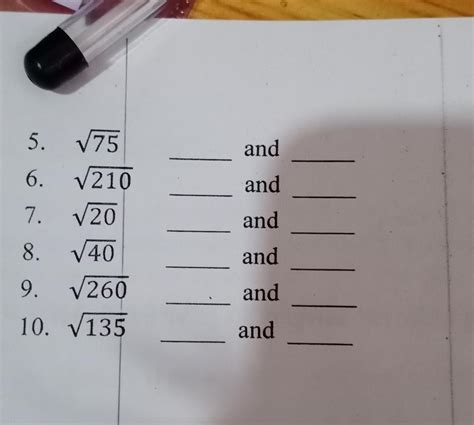 c determine between what two integers the square root of a number lies write your answers on the