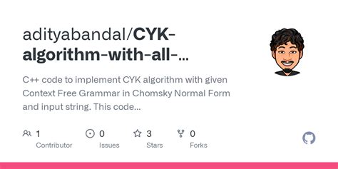 github adityabandal cyk algorithm with all possible parse trees c code to implement cyk