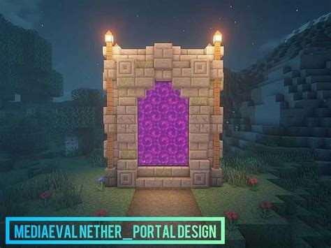 Minecraft How To Build A Medieval Nether Portal Nether Portal Design Tutorial Artofit