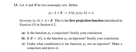 solved 13 let a and b be two nonempty sets define p1 a x