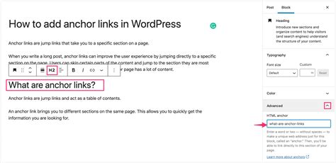 how to easily create anchor links in wordpress 2022 updated leanne wong