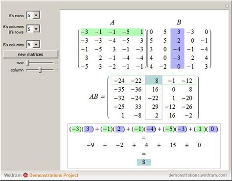 matrix multiplication wolfram demonstrations project matrix multiplication math lab matrix