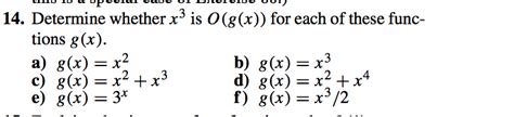 solved 14 determine whether x is o g x for each of these