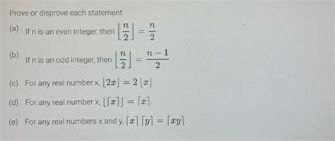 solved prove or disprove each statement a if n is an even