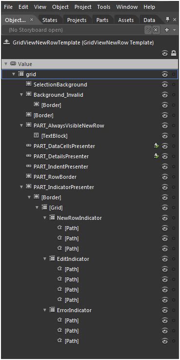 silverlight datagrid templates structure telerik ui for silverlight