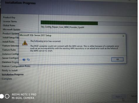 Installation SQL Install Error The MOF Compiler Could Not Connect