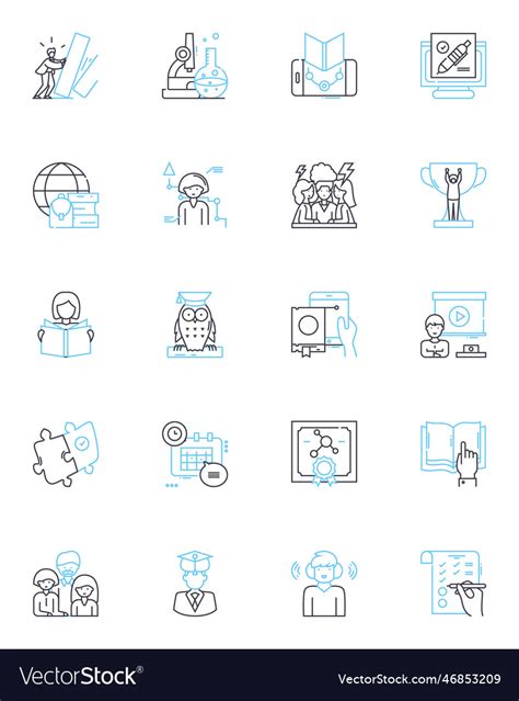 Professional Development Linear Icons Set Vector Image