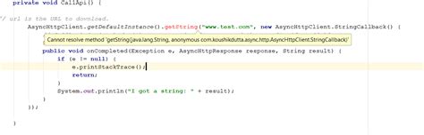 java asyncclient koushikdutta cannot resolve method getstring stack overflow