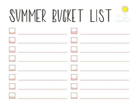 Summer Bucket List Notability Gallery