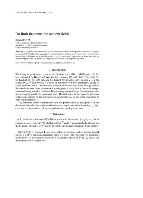 pdf on limit theorems for random fields