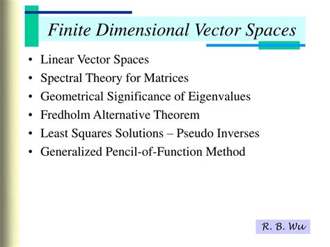 ppt finite dimensional vector spaces powerpoint presentation free download id 9214897