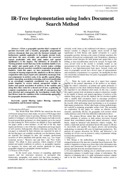 pdf ijert ir tree implementation using index document search method ijert journal