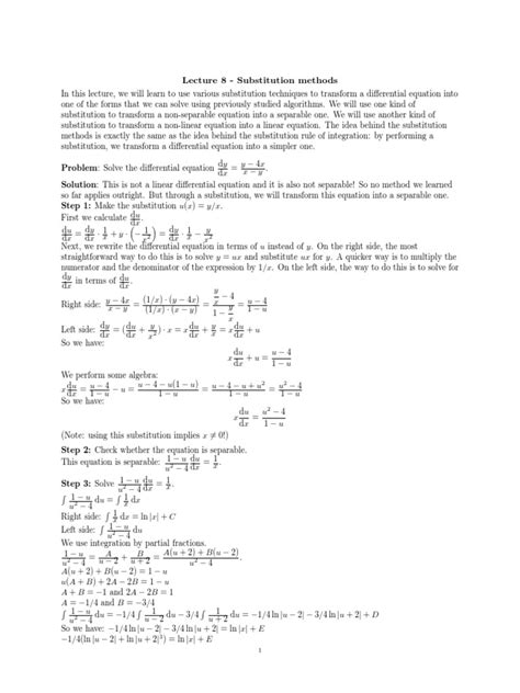 transforming nonlinear differential equations through appropriate substitutions pdf