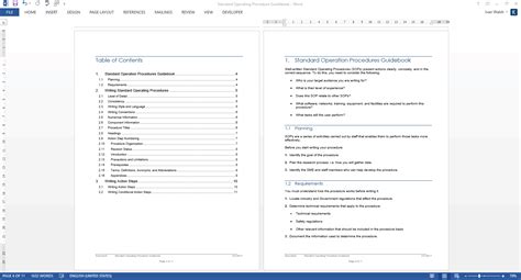 Standard Operating Procedure Templates Ms Word Excel Templates