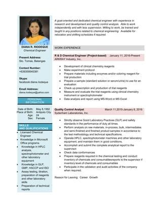 DIANA R RIODEQUE CV PDF
