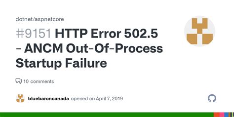 Error 502 5 ANCM Out Of Process Startup Failure Issue 9151