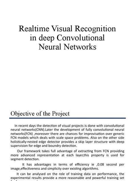 realtime visual recognition in deep convolutional neural networks pdf deep learning