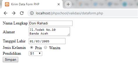 tutorial membuat validasi form input dengan php mysql