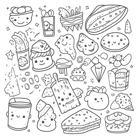 Dibujos De Kawaii Comida Para Colorear Vsun