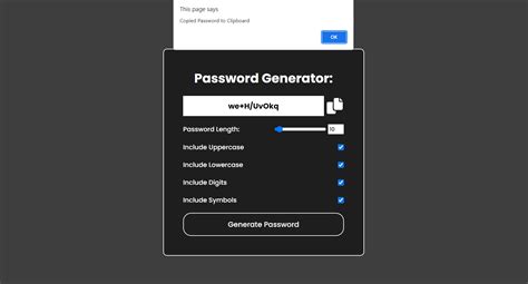 fast password generator in javascript with source code source code and projects