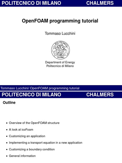 openfoam programming tutorial pdf c library computing