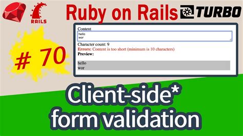 ruby on rails 70 hotwire live form validations and previews youtube
