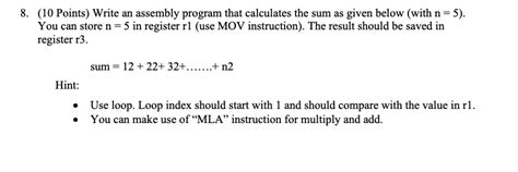 solved 8 10 points write an assembly program that