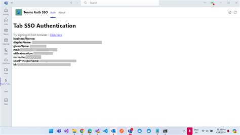 tabs azure ad sso sample c code samples microsoft learn