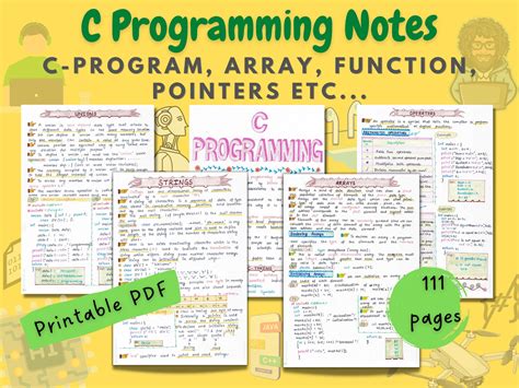 C Programming Language Aesthetic Study Notes Computer Etsy