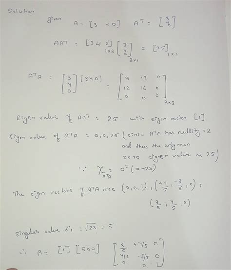 [solved] compute a t a and aa t and their eigenvalues and unit eigenvectors course hero