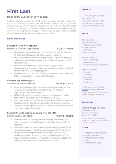 Customer Service Cv Examples For Resume Worded