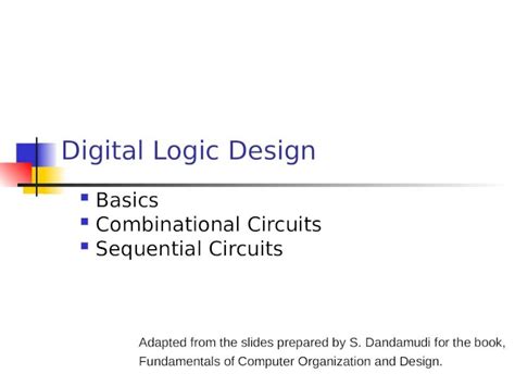 ppt digital logic design basics combinational circuits sequential circuits adapted from the