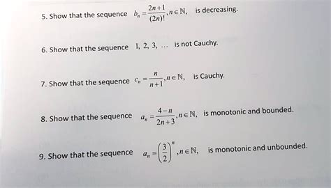 solved 2n l nen is decreasing 5 show that the sequence bn 2n 6 show that the sequence 1